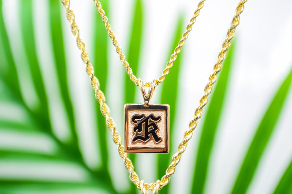 Medium Square Initial Pendant – Gold Mart